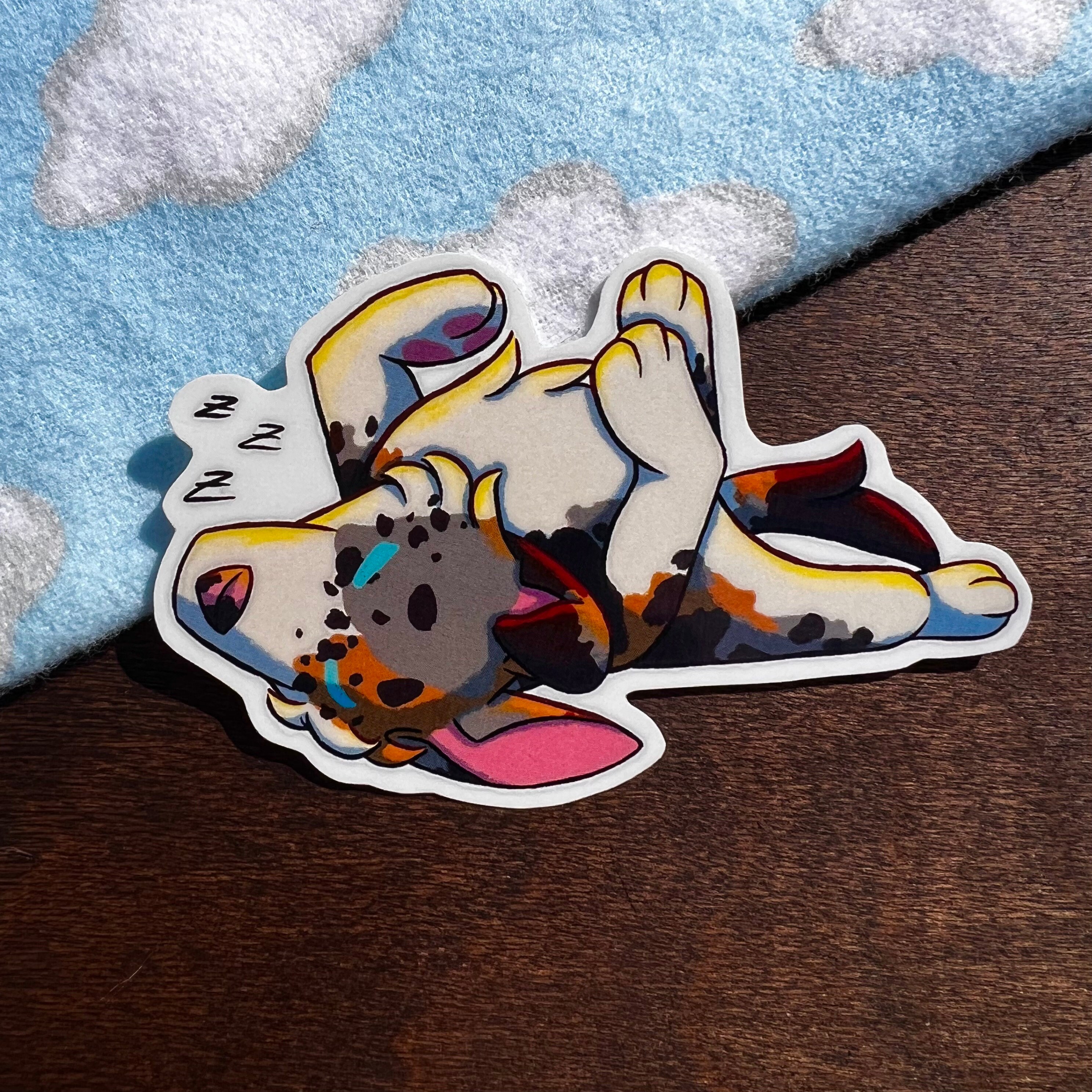 Sleepy Puppy Stickers | Weatherproof Sticker Set - Etsy