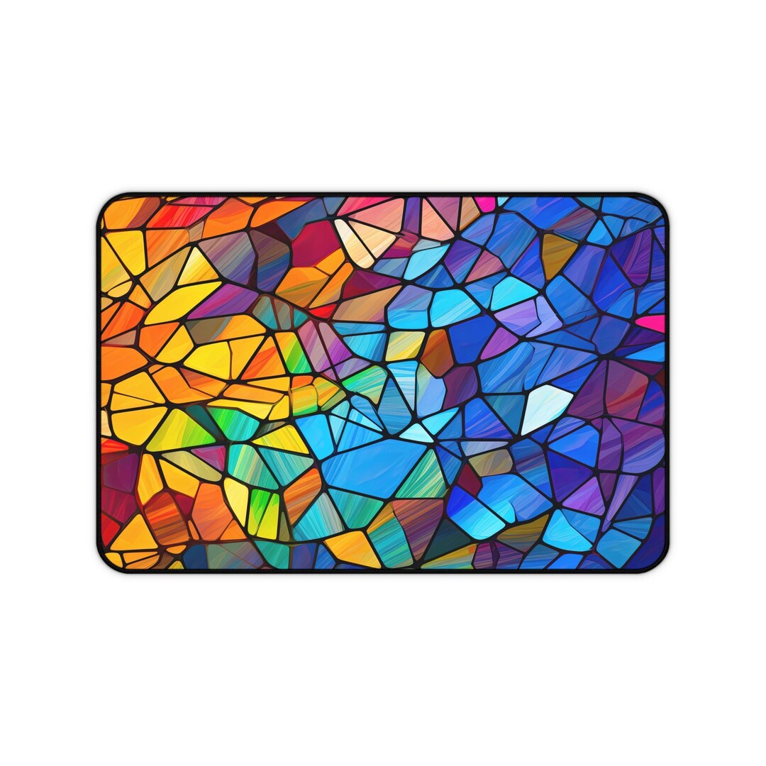 Colorful Desk Mat, Stained Glass Window Style Desk Mat - Etsy