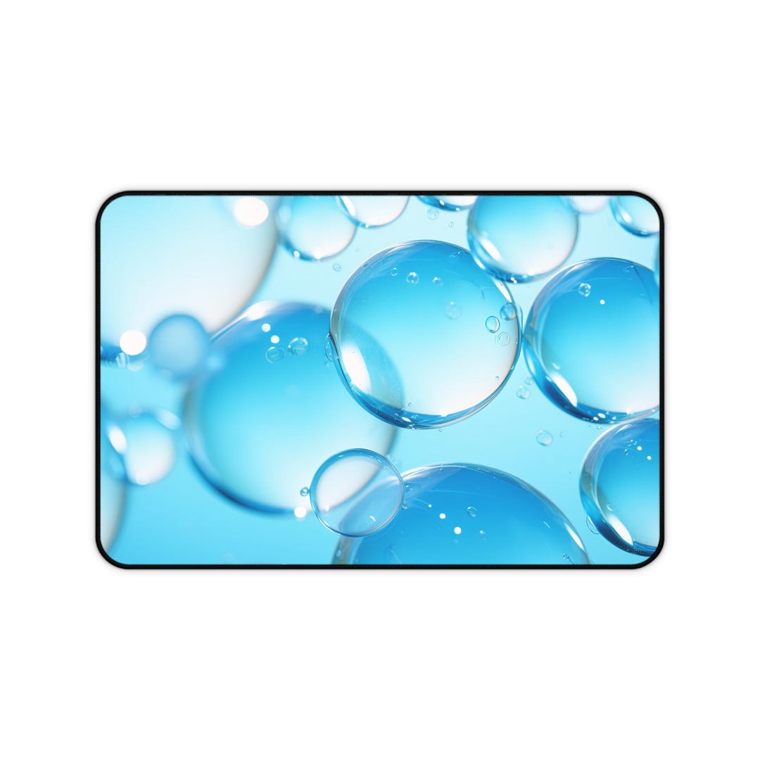 Light Desk Mat, Blue Desk Mat, Bubbles Desk Mat, Photographic Style ...