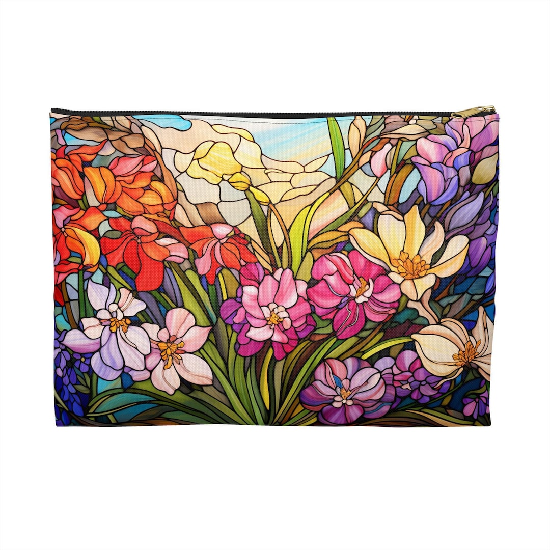 Fanciful Pouch, Spring Pouch, Bouquet Pouch, Flowers Pouch, Floral ...