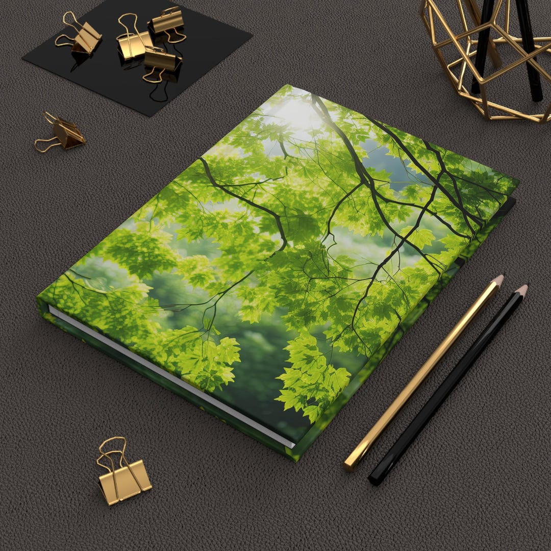 Green Hardcover Journal, Maple Tree Hardcover Journal, Photographic ...