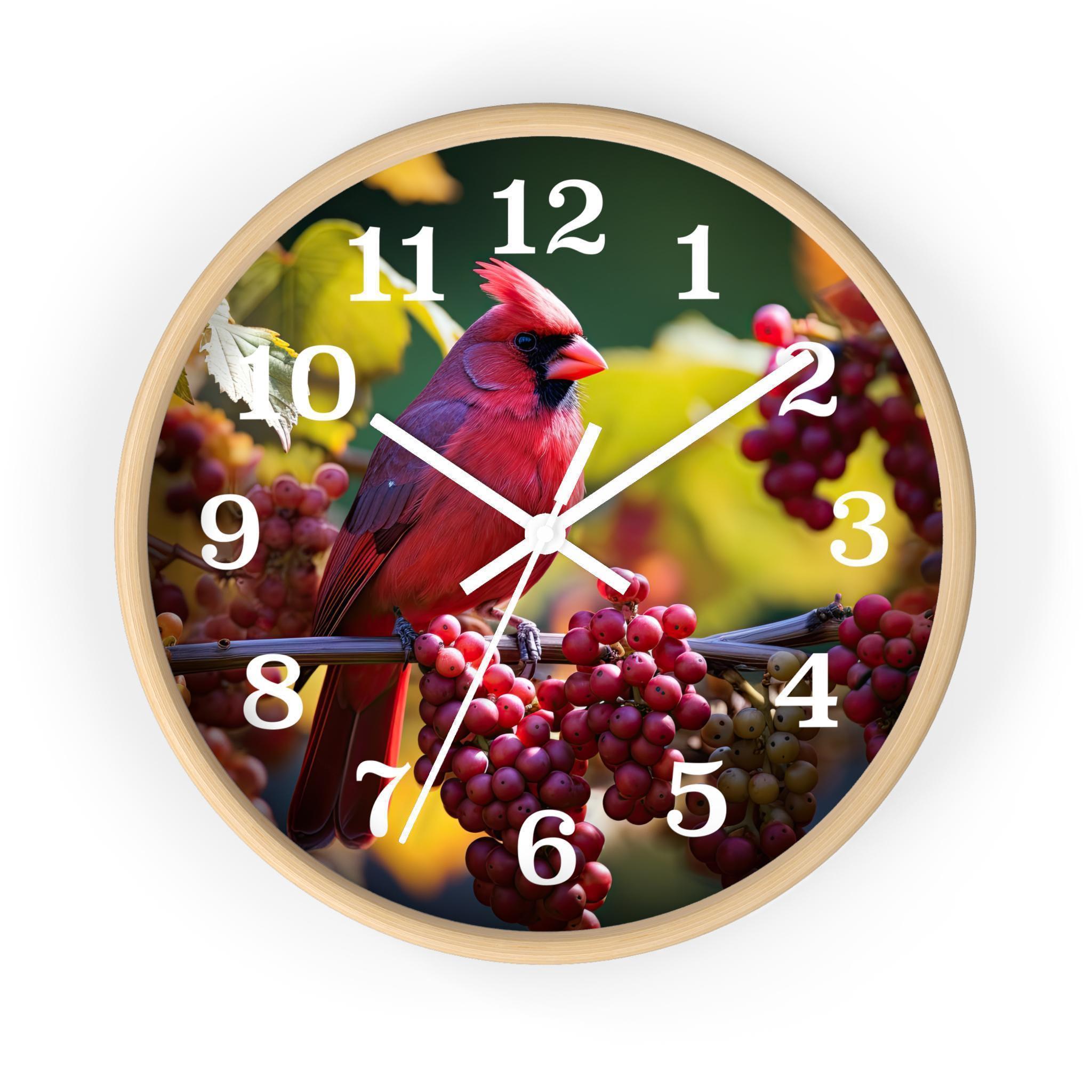 Cardinal Grape Clock, Photographic Style Clock, Indoor, Clocks ...