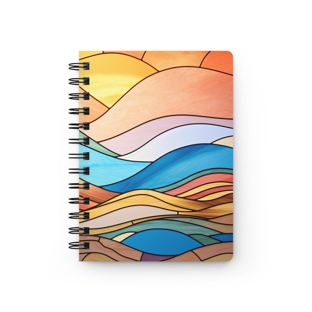 Spiral Bound Journal, Colored Journal, Sand Dune Journal, Stained Glass ...