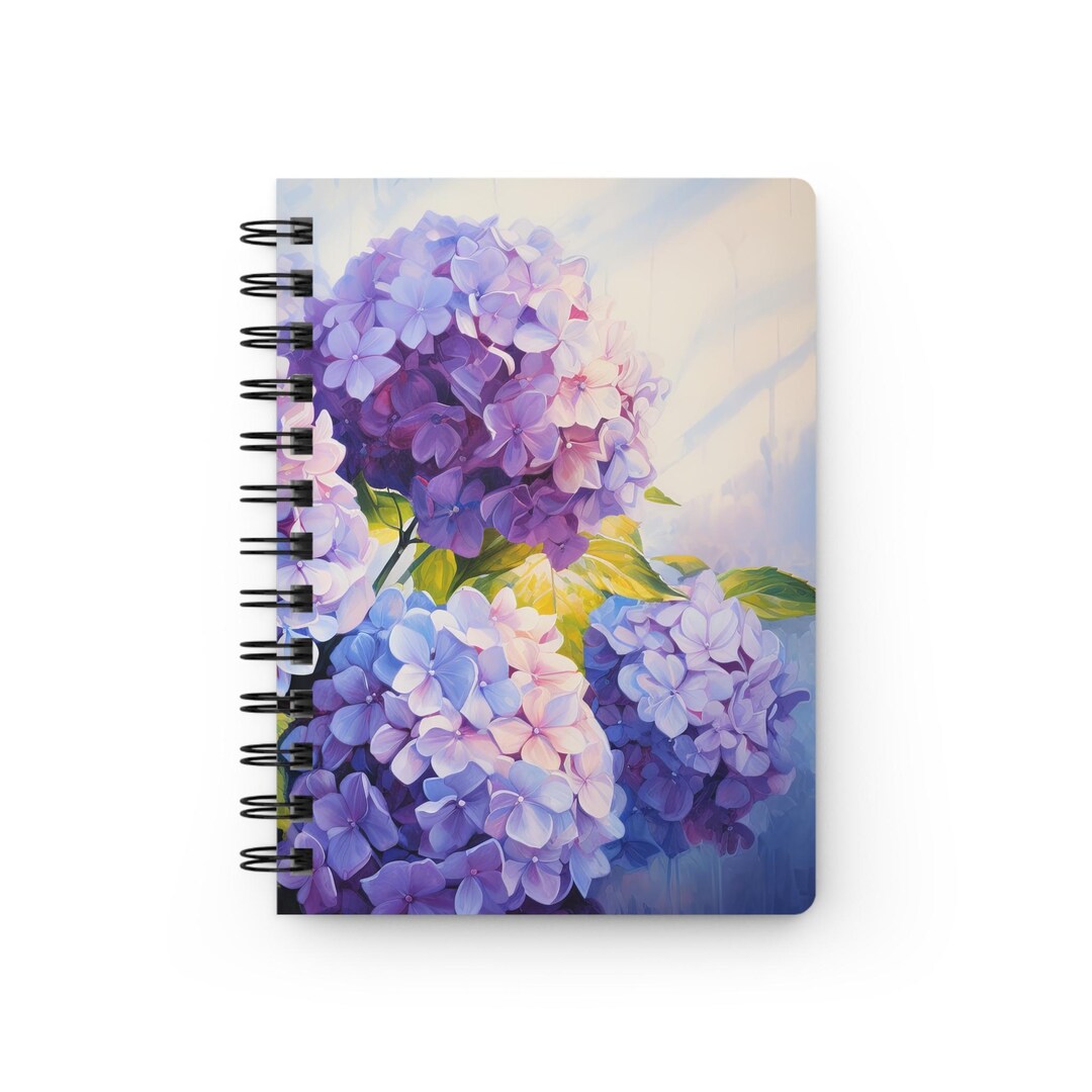 Hydrangea Spiralbound Journal, Flower Spiralbound Journal, Oil Painting ...