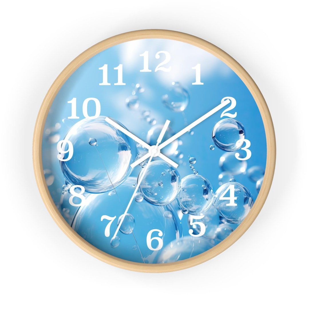 Light Clock, Blue Clock, Bubbles Clock, Photographic Style Clock, Indoor, Clocks, Accessories ...