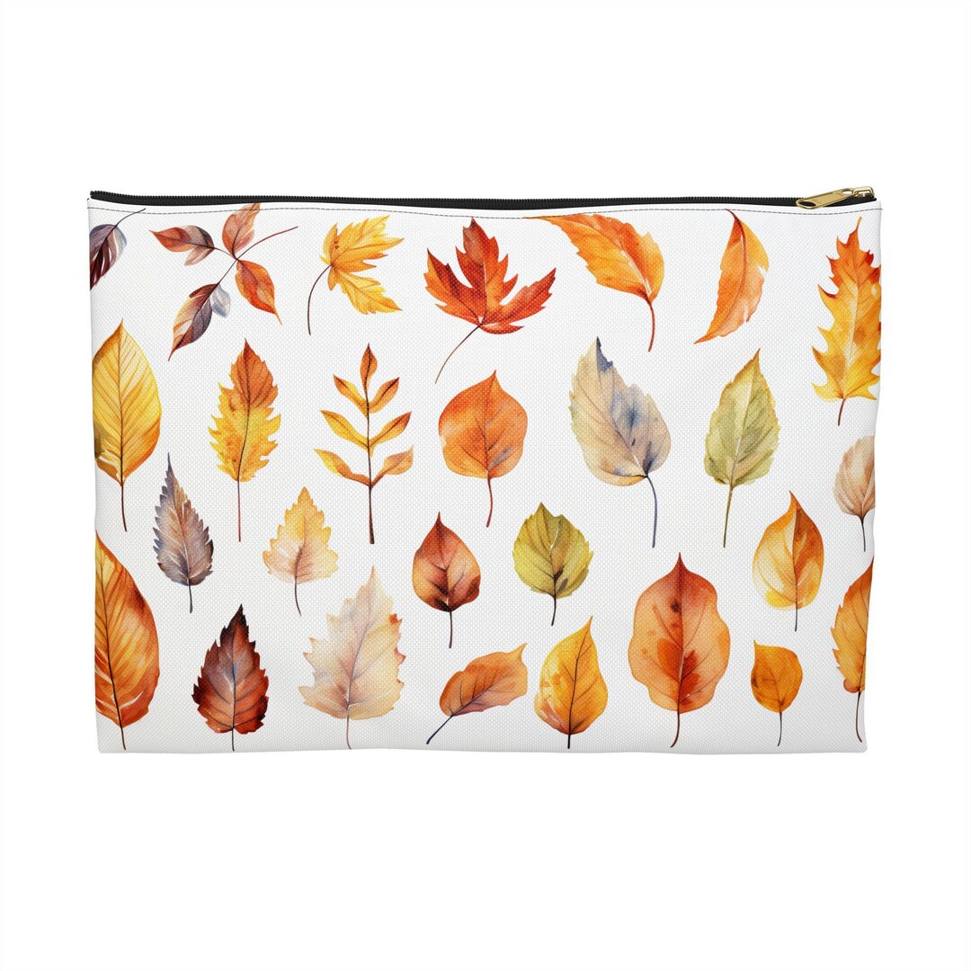 Fresh Pouch, Autumn Pouch, Leaves Pouch, Watercolor Style Pouch - Etsy