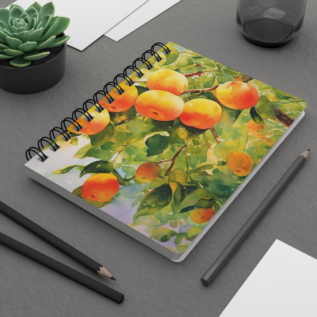 Fruit Tree Spiralbound Journal, Watercolor Style Spiralbound Journal - Etsy