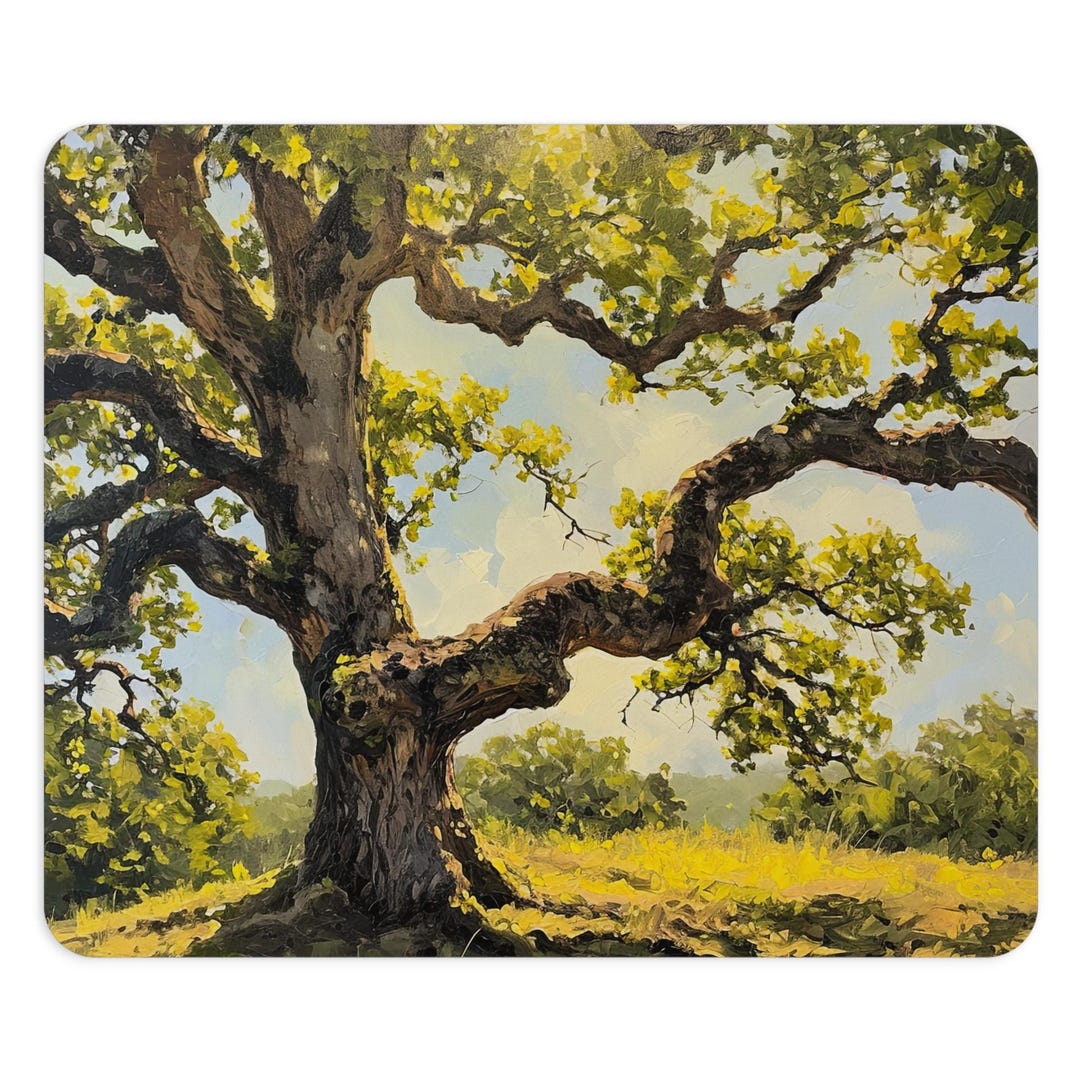 Oak Trees Mouse Pad, Oil Painting Style Mouse Pad - Etsy