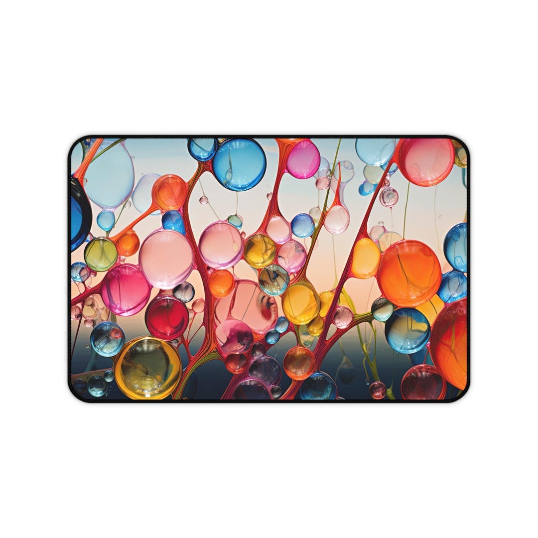 Colorful Desk Mat, Bubbles Desk Mat, Collage Style Desk Mat - Etsy