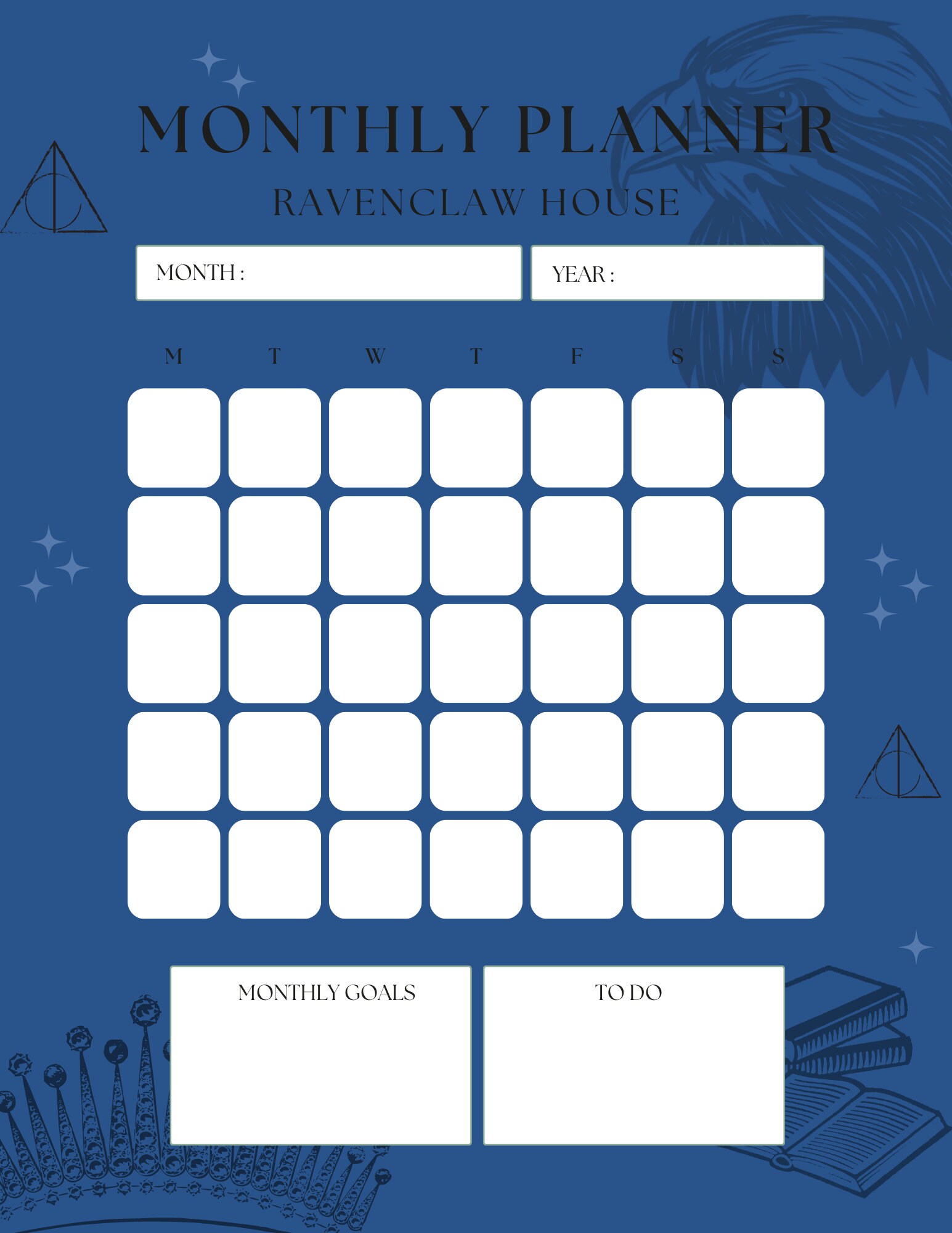 Ravenclaw Digital/printable Potter Planner 2023 2024, Magic Planner ...