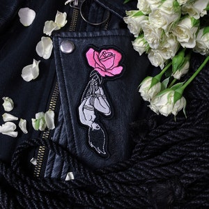 Shibari Rose Patch / Rope Bondage Tied up Girl / Kinky BDSM Erotic Art / Embroidered Patch - Etsy