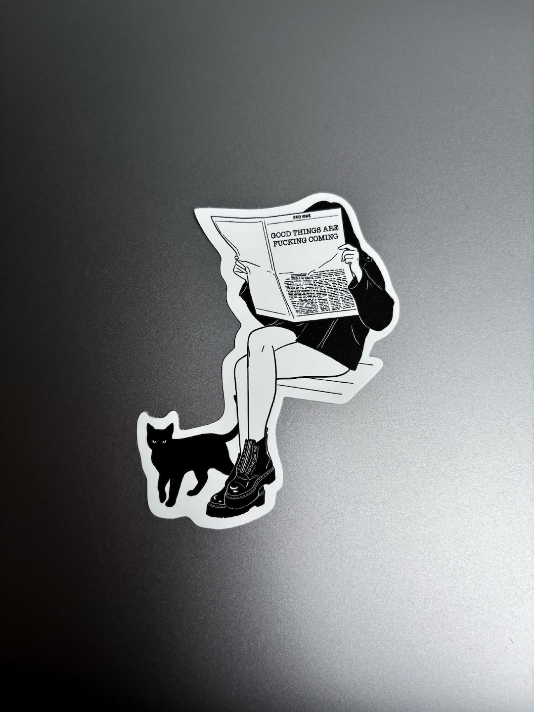 Black Cat Vinyl Sticker: Good Things Are Coming - Positive Rebel Mood ...