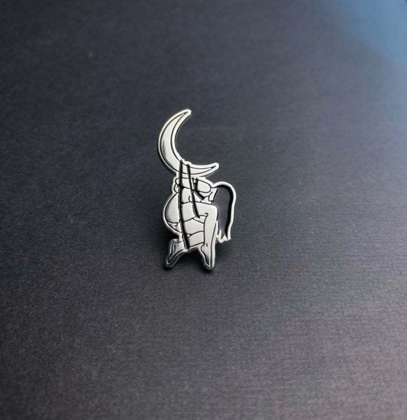 Shibari Moon Pin / Rope Bondage Girl / BDSM Kinky Erotic Gift / Silver & Black Metal Brooch - Etsy