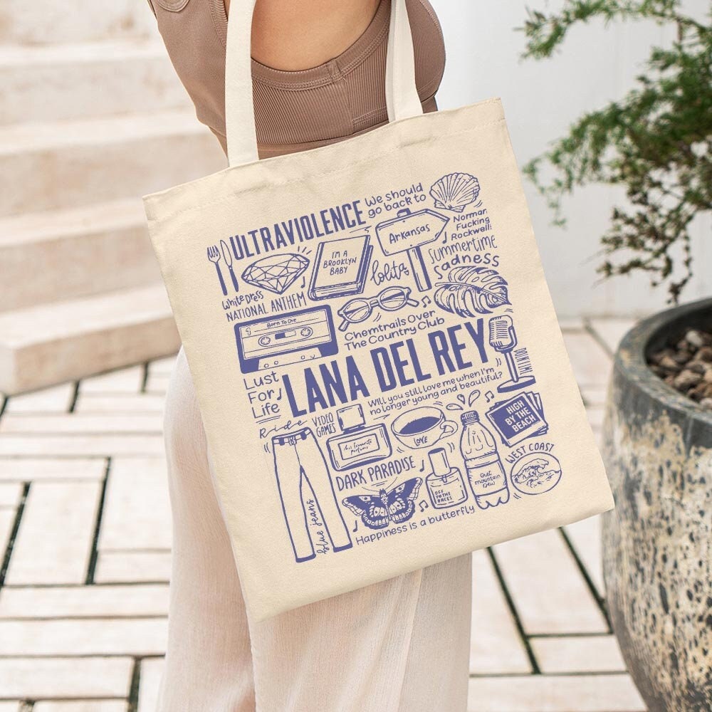 Lana Del Rey Doodle Art Tote Bag, Did You Know That There a Tunnel ...