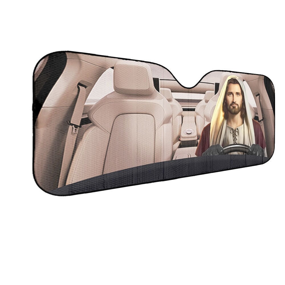 Jesus Driving Auto Sun Shade - Jesus Windshield Sunshades sold by ...