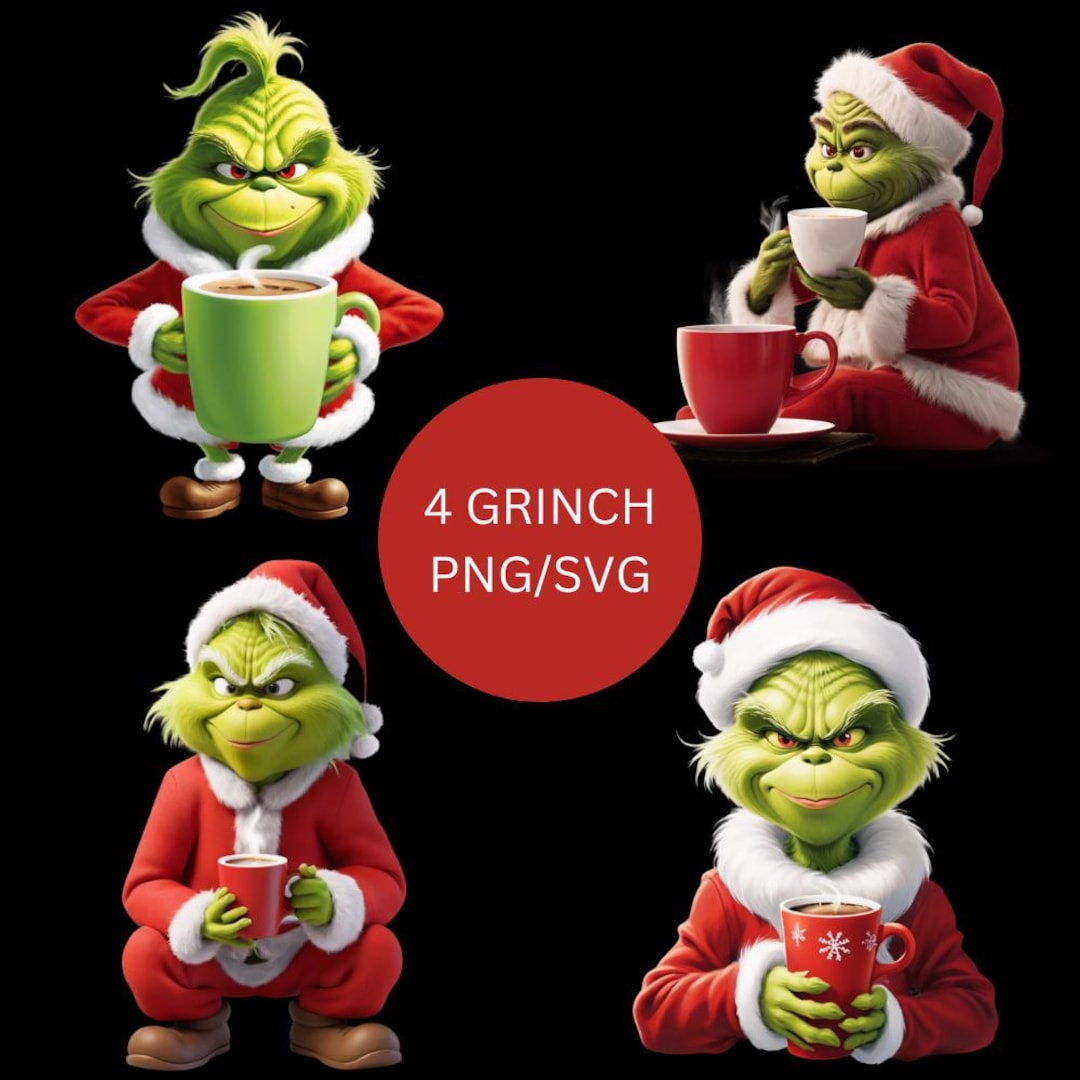 Grinch With Coffee Bundle | Grinch Coffee PNG | Grinch Christmas ...