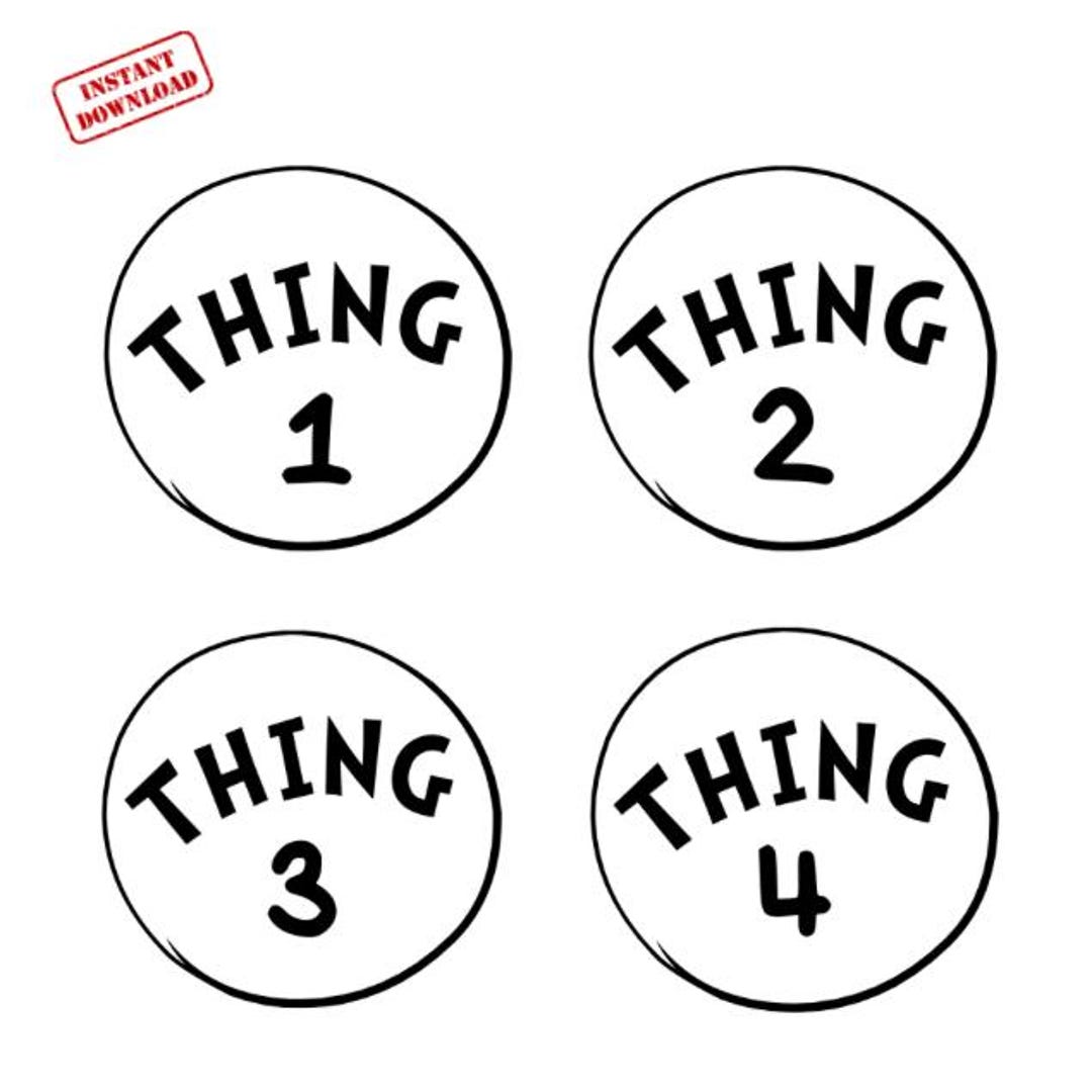 Thing 1, Thing 2, Thing 3, Thing 4 SVG & PNG | High-resolution ...