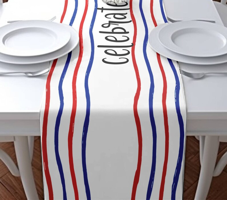 Red White Blue Table, Patriotic Table Decor for Party, Barbecue Party ...
