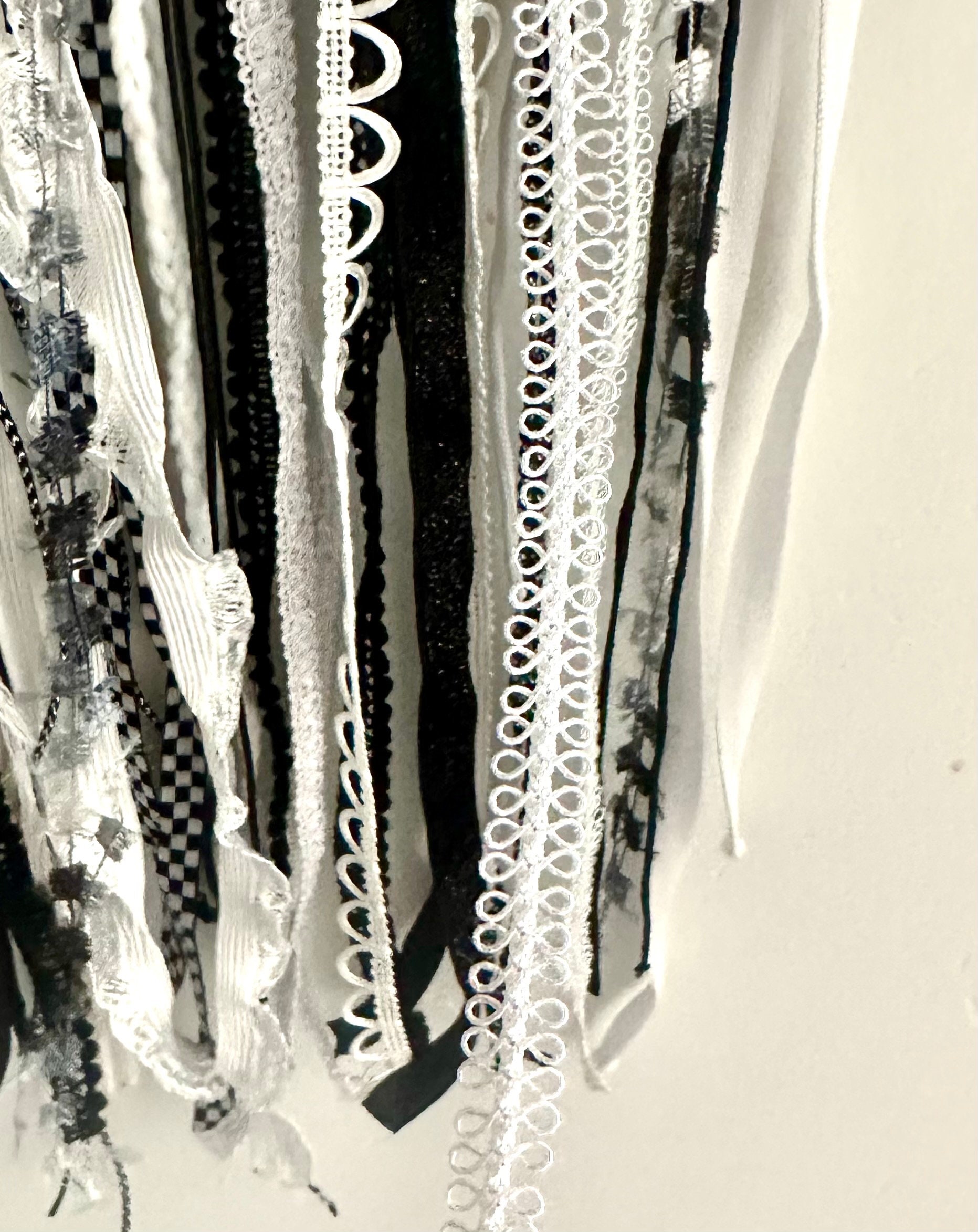 Black & White Ribbon Wall Decor - Etsy