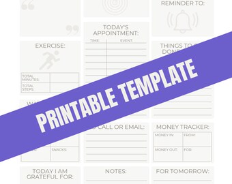 PRINTABLE Daily Planner Template | Minimalistic Aesthetic ...
