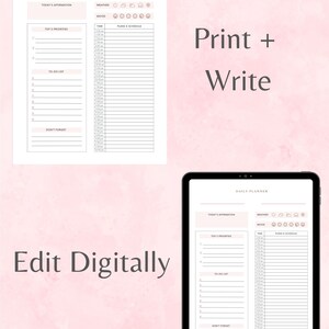 SIMPLE Daily Planner - Pink Aesthetic - Etsy