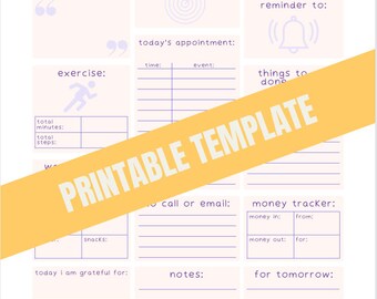 PRINTABLE | Simple Daily Planner Template | Minimalistic Aesthetic ...