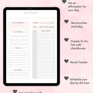 SIMPLE Daily Planner - Pink Aesthetic - Etsy