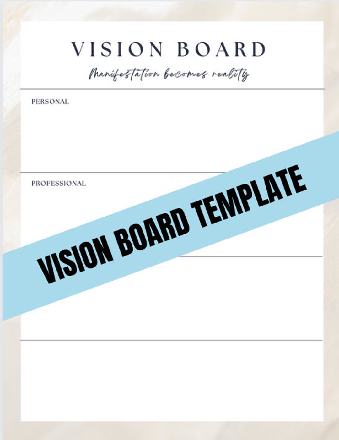 Vision Board Digital | Printable Template | Dream Manifestation | Goal ...