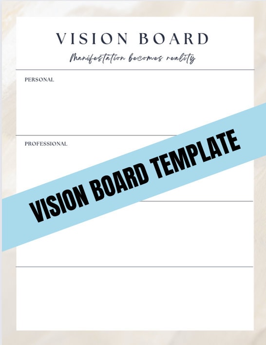 Vision Board Digital | Printable Template | Dream Manifestation | Goal ...