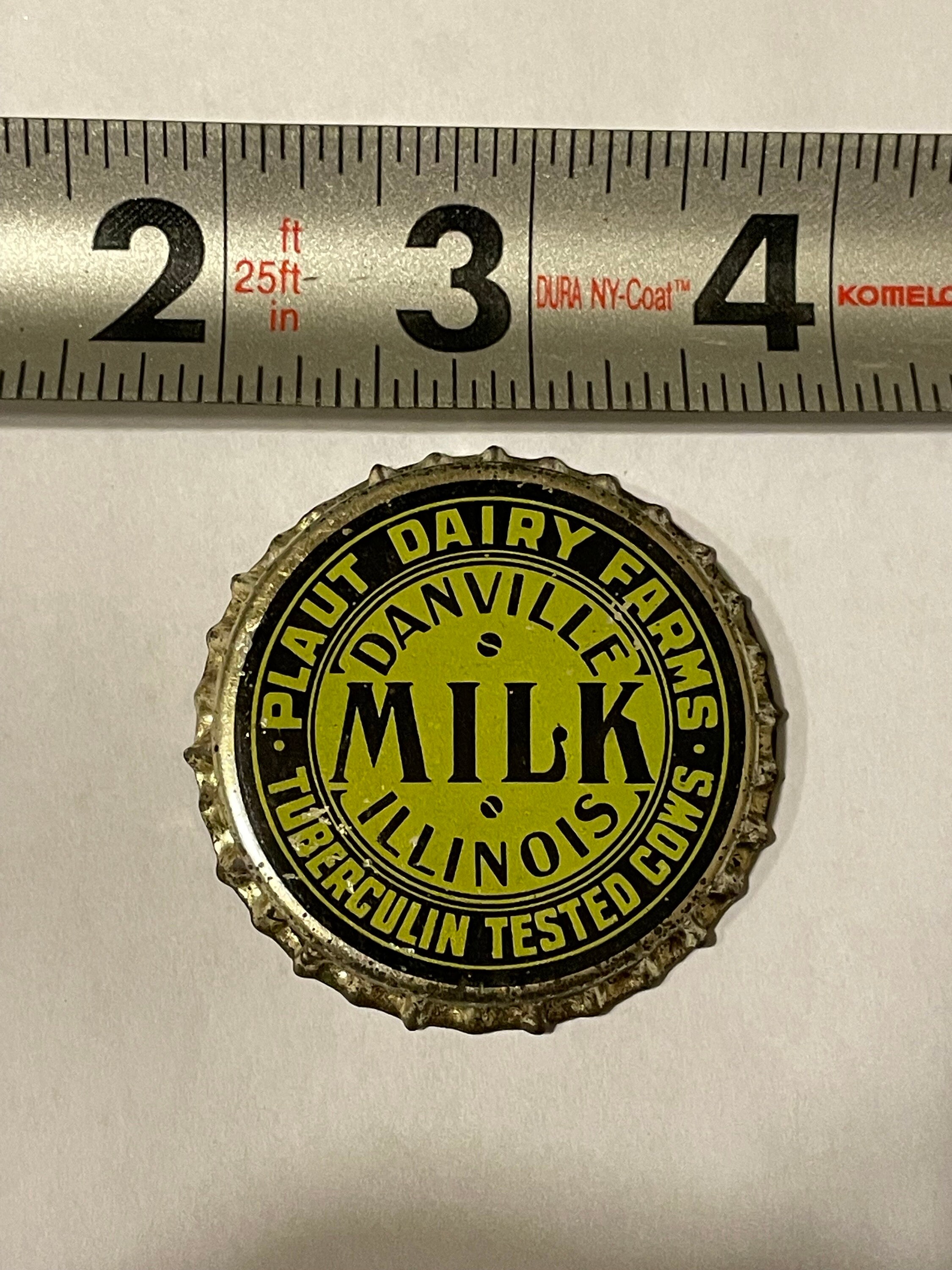 6 Plaut Dairy Farms Milk Bottle Cap - Danville, Illinois IL. Tuberculin ...