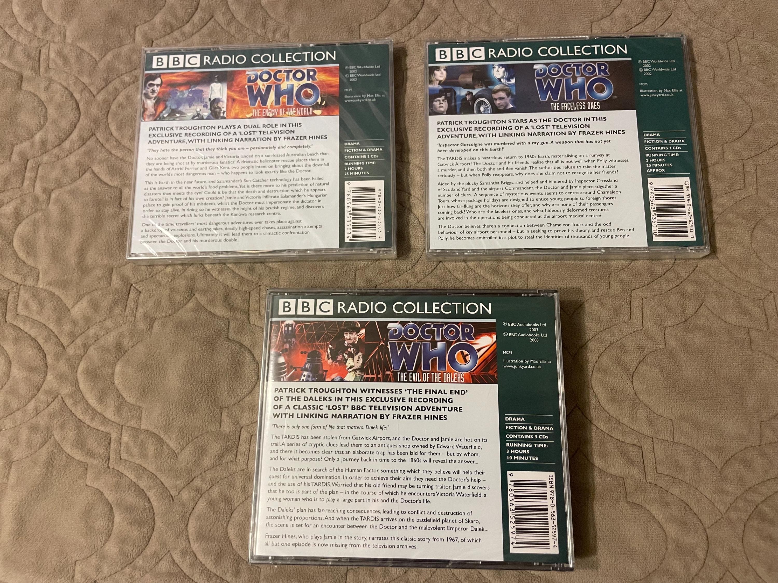 Sealed Doctor Who (2002) 3 BBC Radio Collection CD Set - the Faceless ...