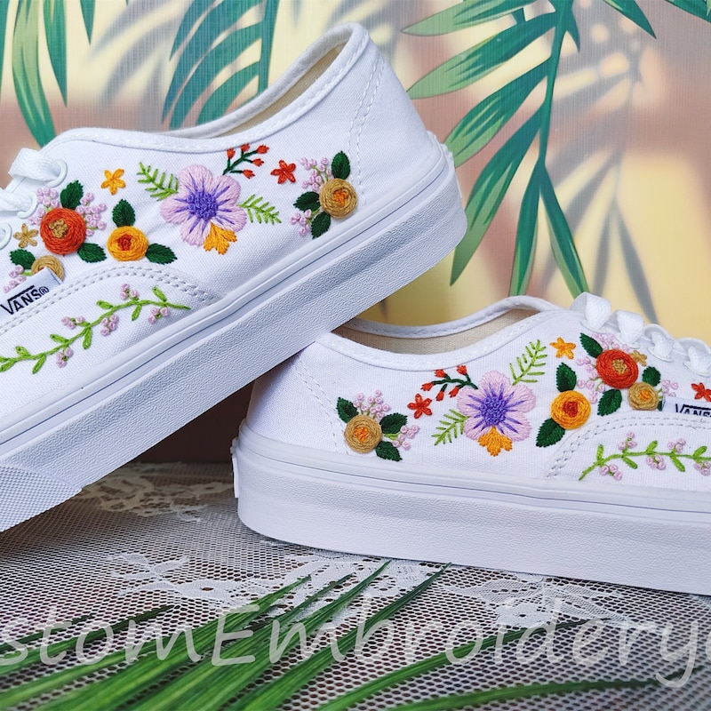 Embroidered Sneakers - Etsy