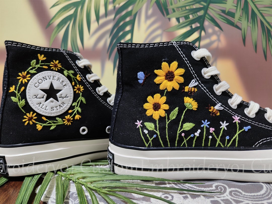 Custom Converse Embroidered Shoes Converse Chuck Taylor 1970s ...