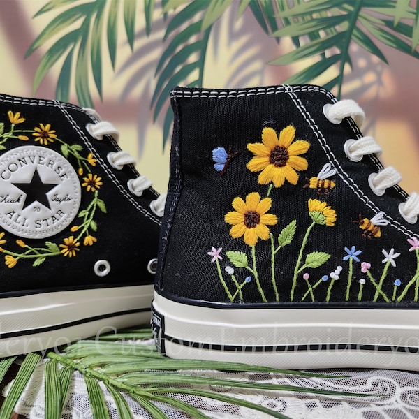 Sunflower Converse - Etsy