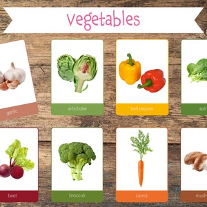 Vegetables Flash Cards • Real Photos • PDF Printable • for Preschoolers ...