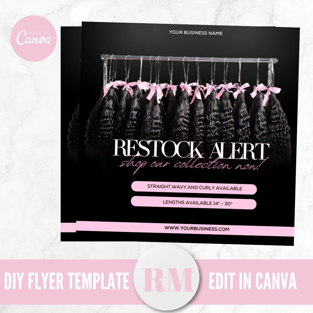 Restock Alert Flyer,diy,editable Canva Flyer,bundles - Etsy