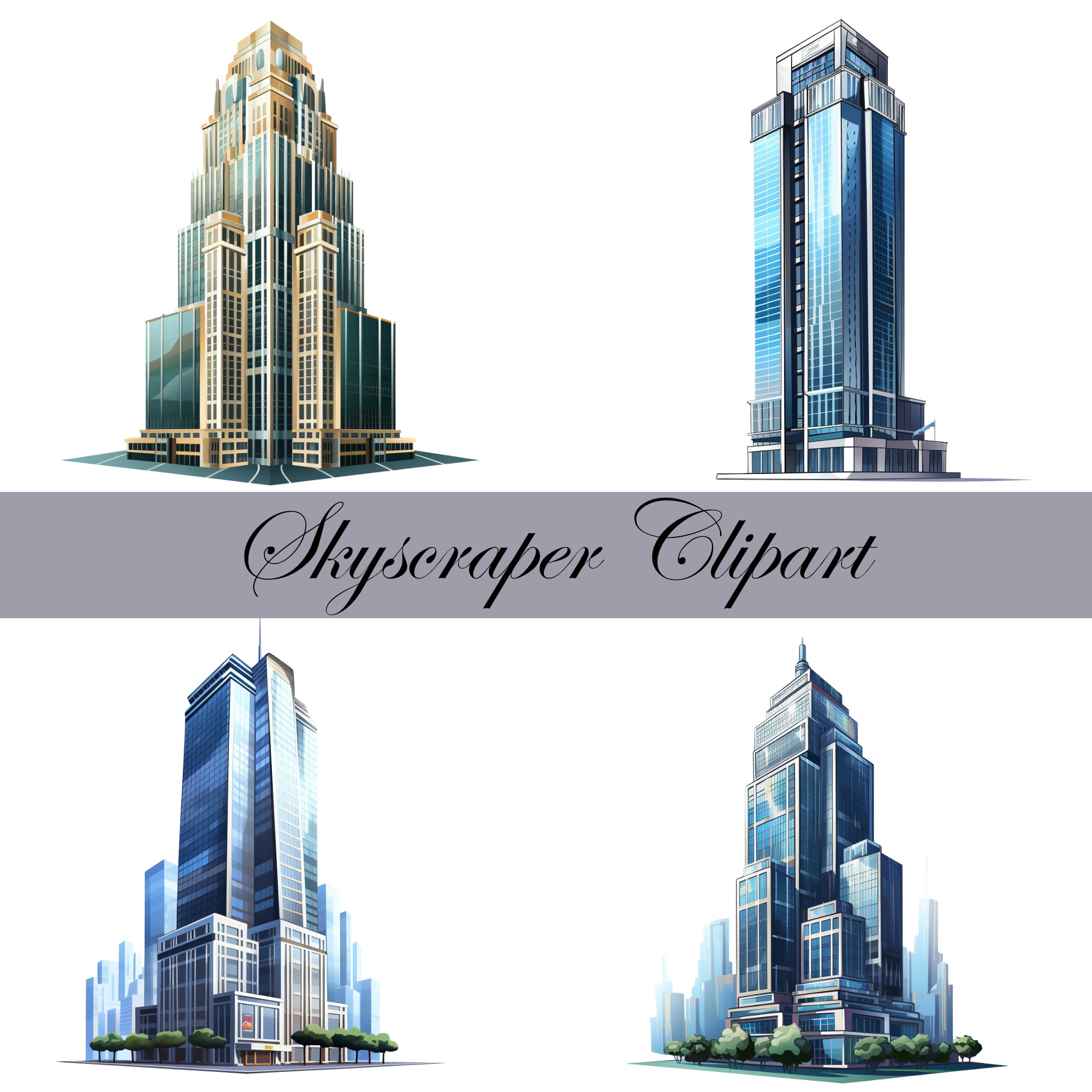 One Skyscraper Clipart