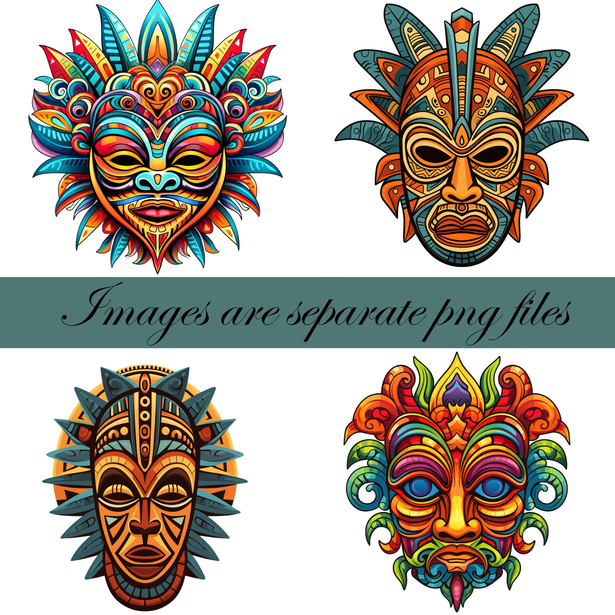 Spiritual Mask Clipart Digitaler Download Spirituelle Masken - Etsy
