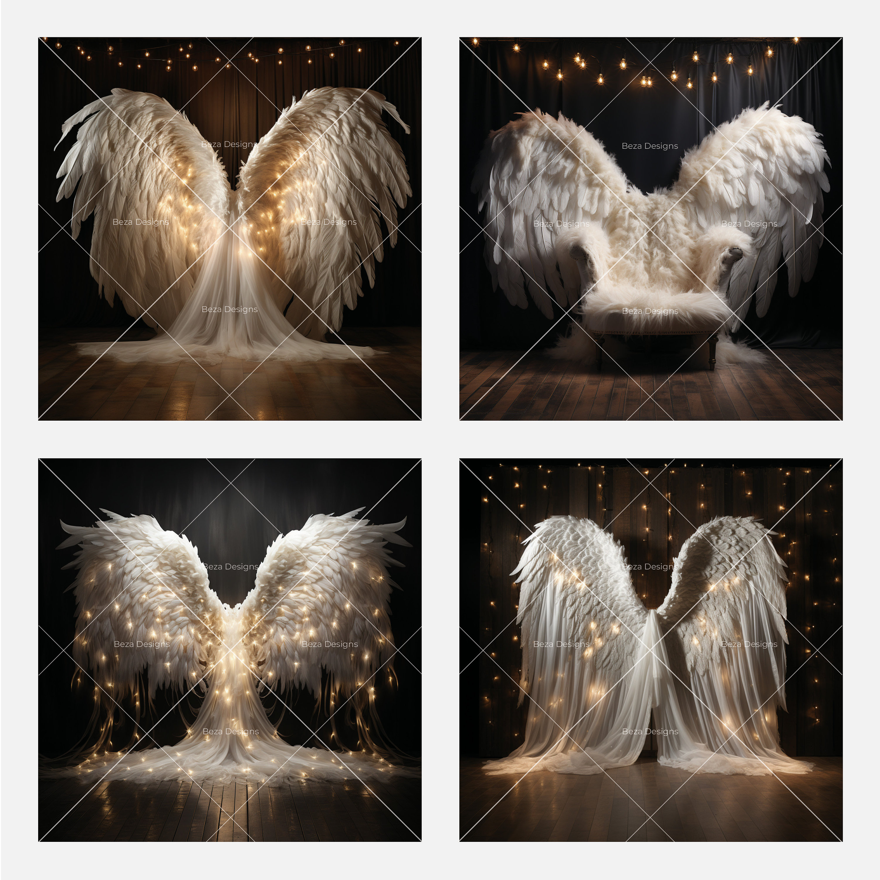 22 X Digital Backdrops, Angel Wings Digital Backgrounds, Maternity ...