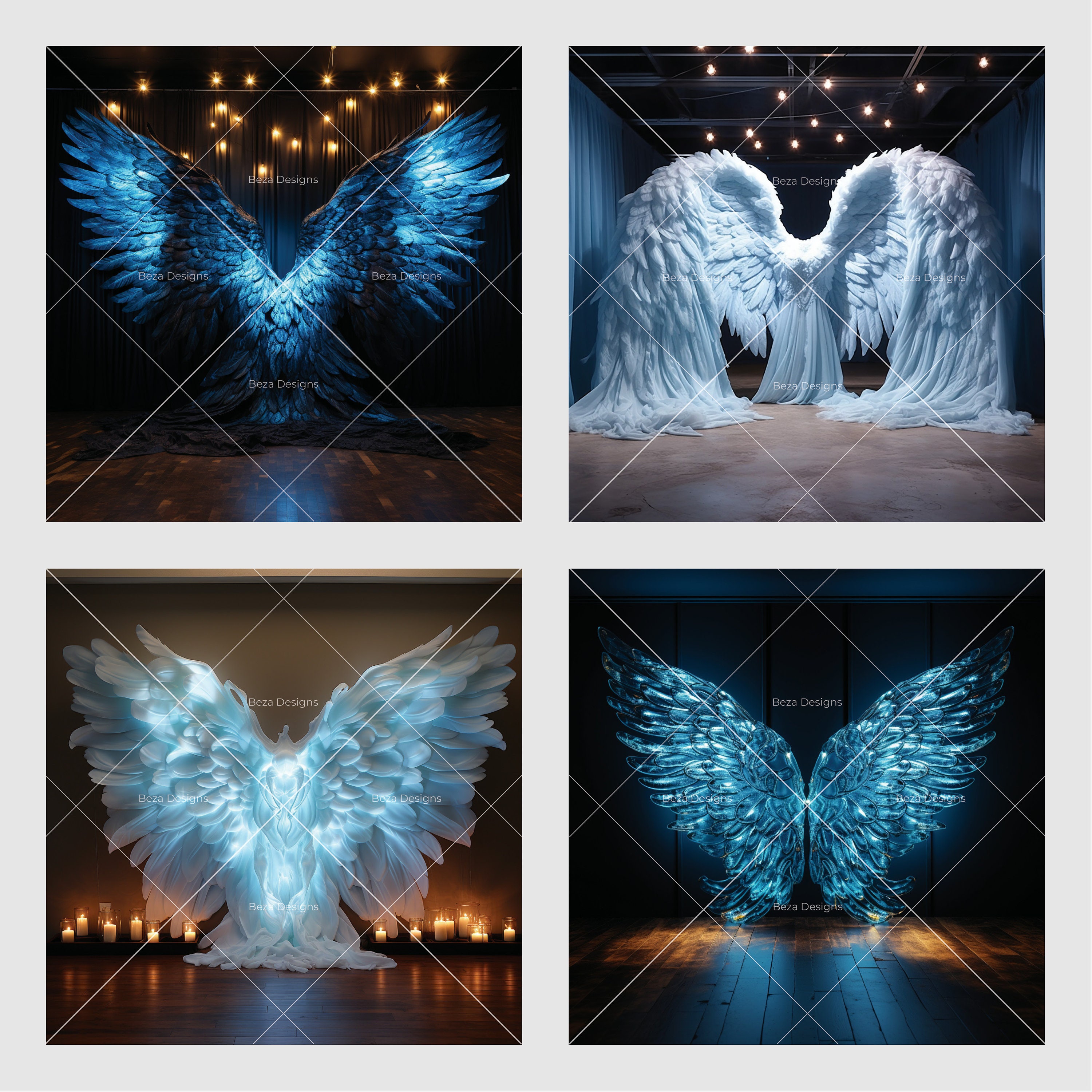 22 X Digital Backdrops, Angel Wings Digital Backgrounds, Maternity ...