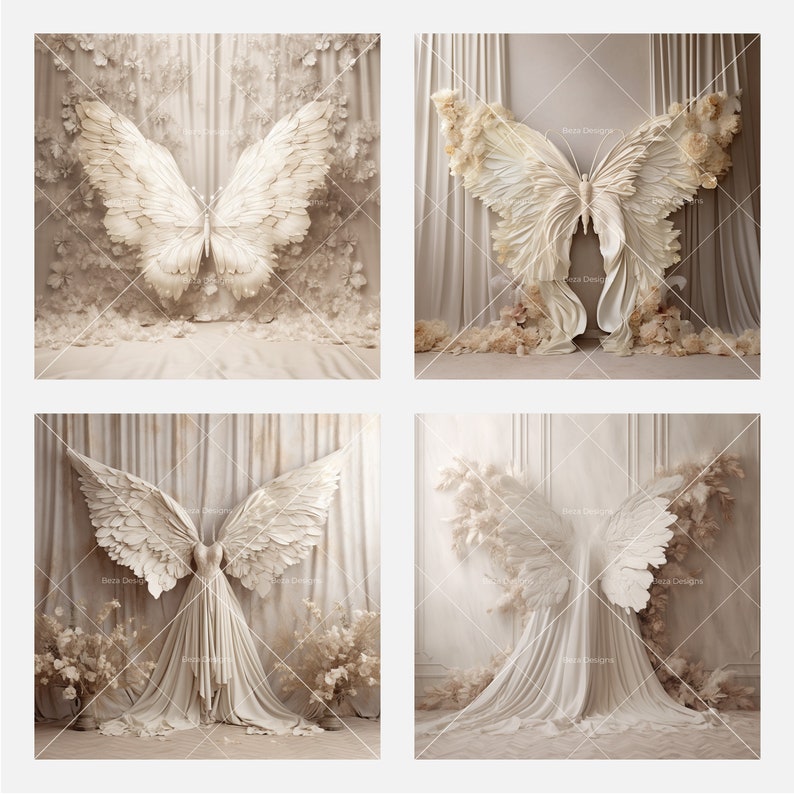 18 X Digital Backdrops, Butterfly Wings Digital Backgrounds, Maternity ...