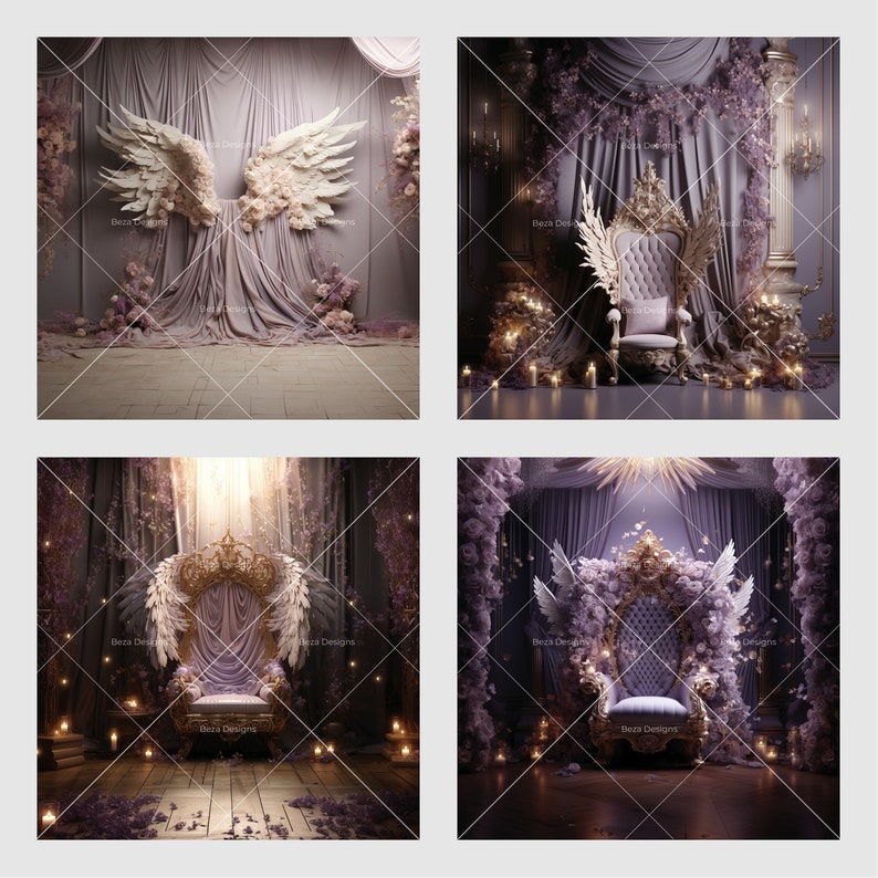 20 X Digital Backdrops Angel Wings Digital Backgrounds - Etsy