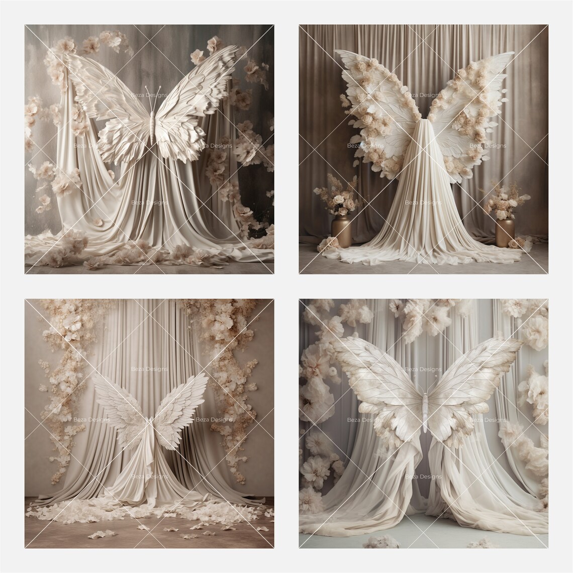 18 X Digital Backdrops, Butterfly Wings Digital Backgrounds, Maternity ...