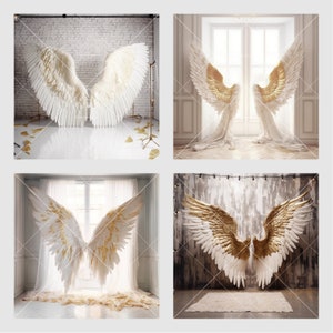 18 X Digital Backdrops Angel Wings Digital Backgrounds - Etsy