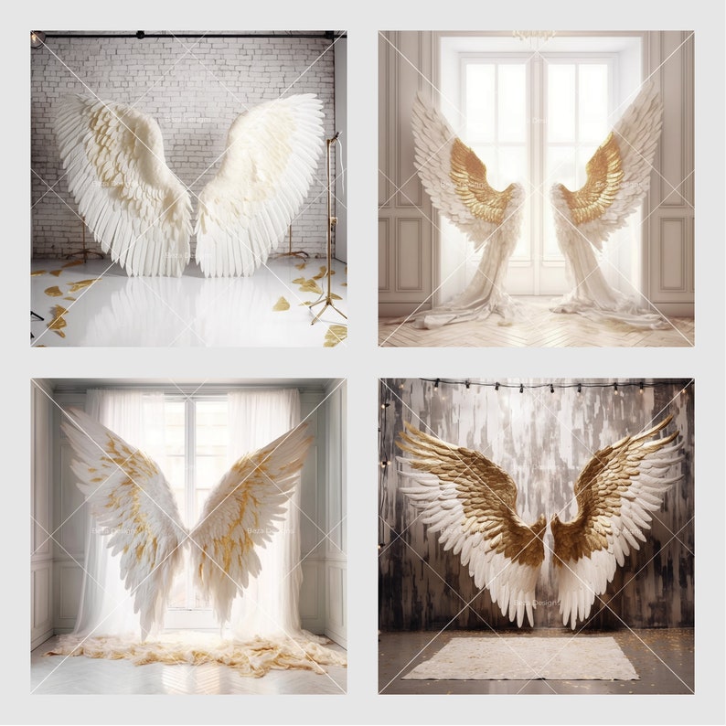 18 X Digital Backdrops, Angel Wings Digital Backgrounds, Maternity ...