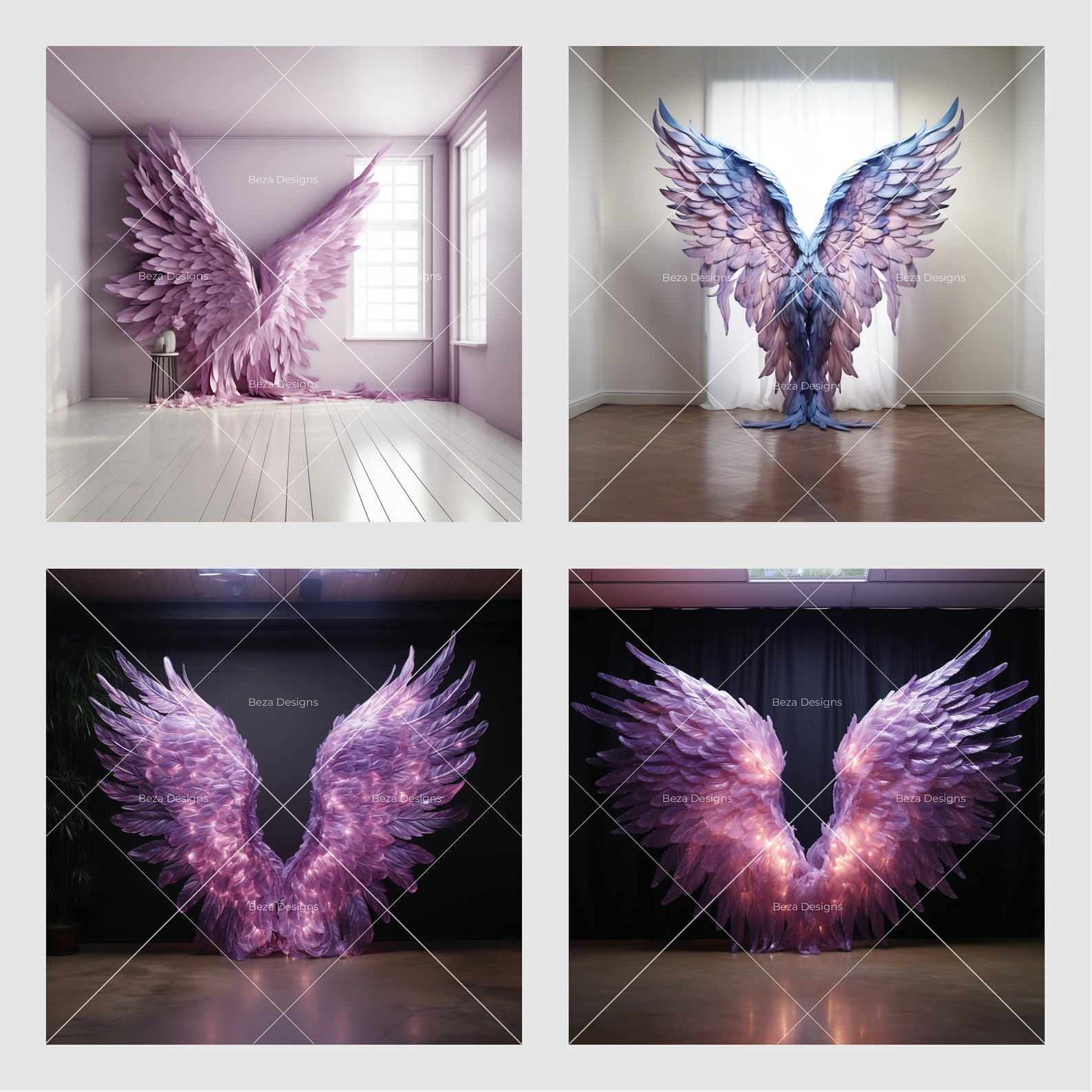 20 X Digital Backdrops, Angel Wings Digital Backgrounds, Maternity ...