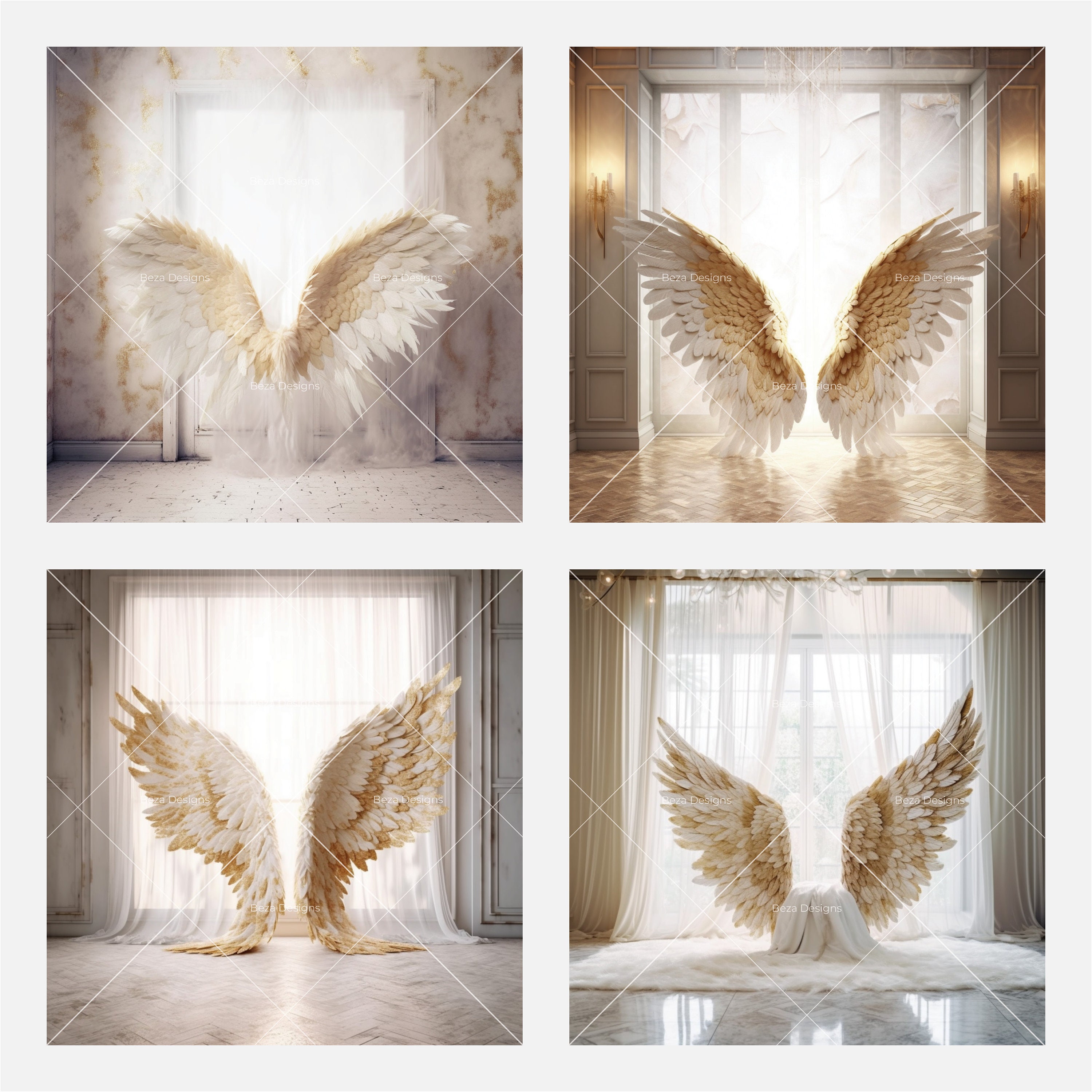 18 X Digital Backdrops, Angel Wings Digital Backgrounds, Maternity ...