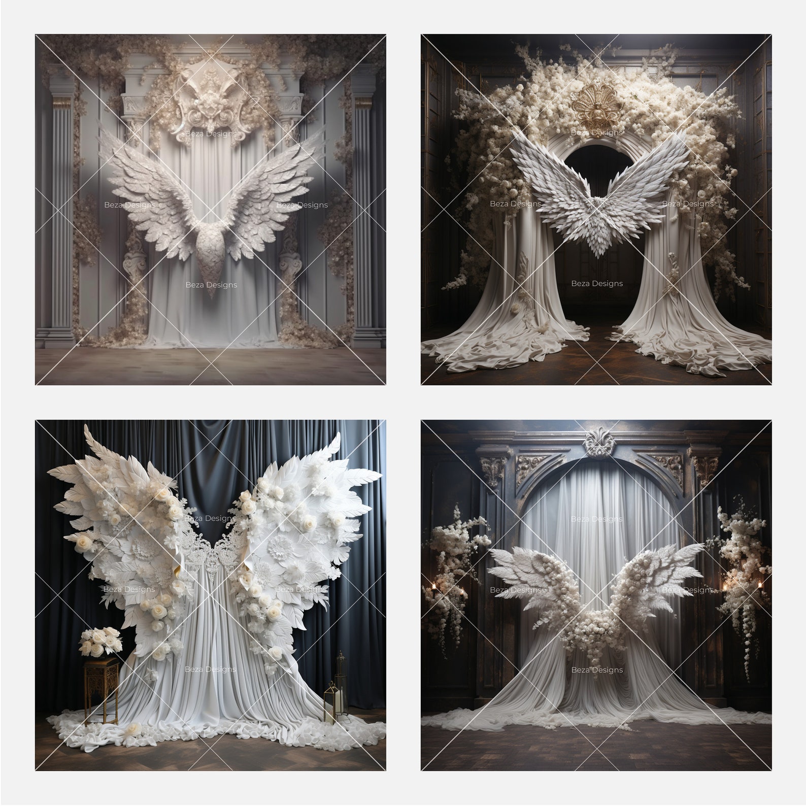 22 X Digital Backdrops, Angel Wings Digital Backgrounds, Maternity ...