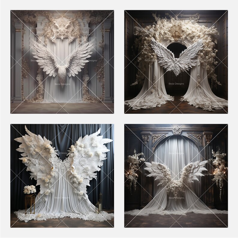 22 X Digital Backdrops, Angel Wings Digital Backgrounds, Maternity ...