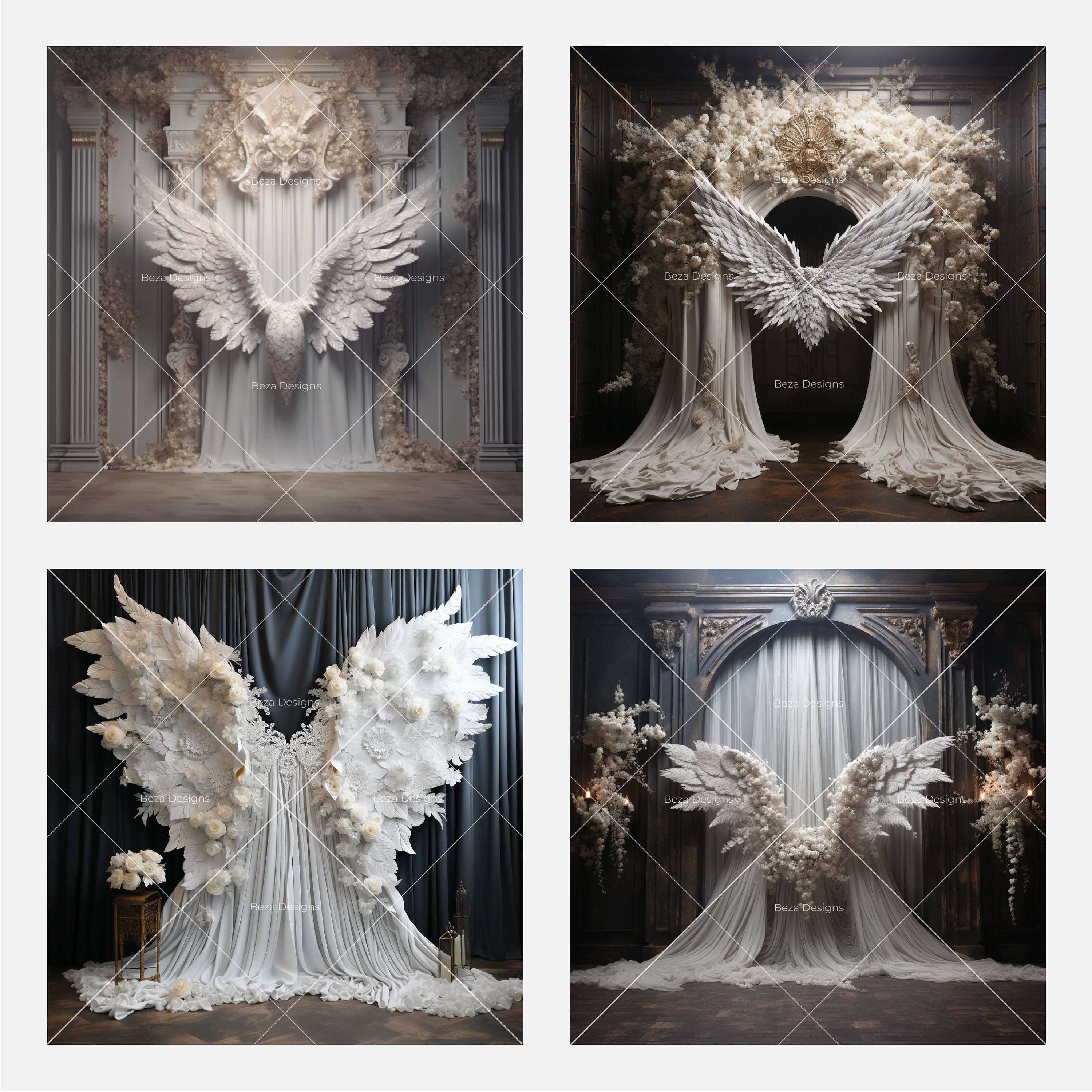 22 X Digital Backdrops, Angel Wings Digital Backgrounds, Maternity ...